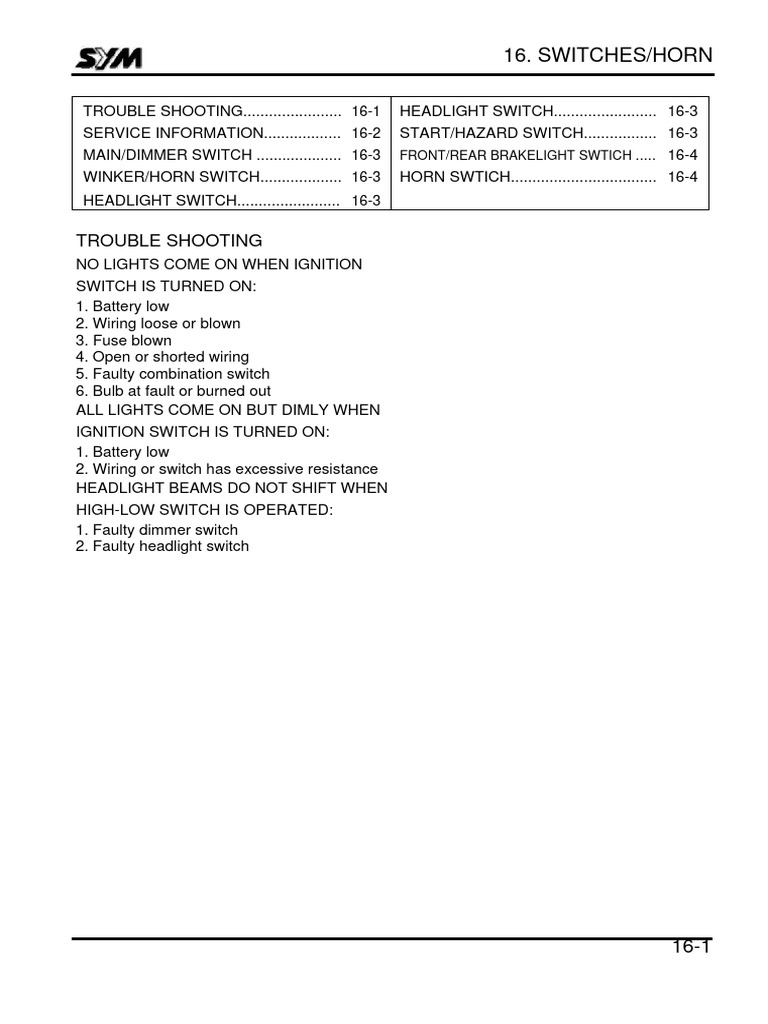 15 Switches Horn | PDF | Headlamp | Switch