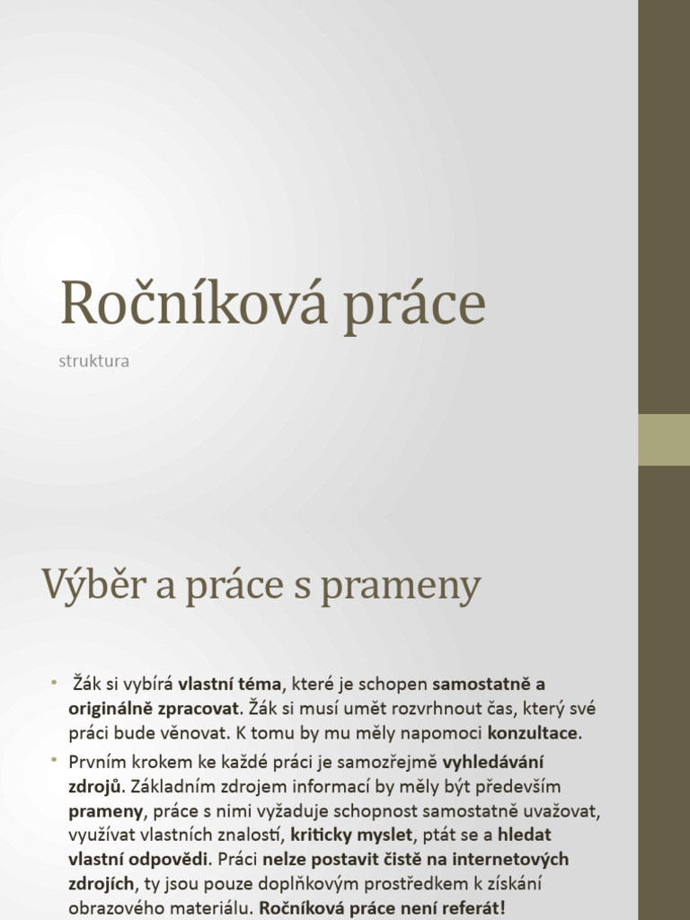 Rocnikova Prace Navod | PDF