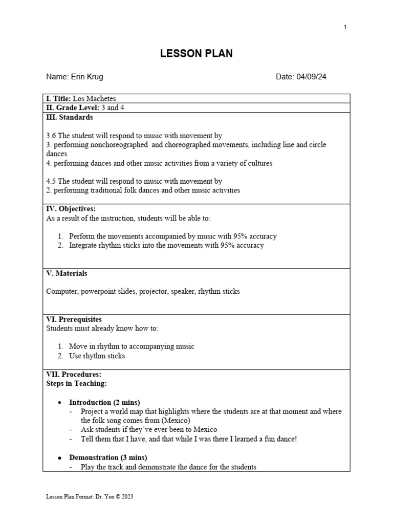 Los Machetes | PDF | Lesson Plan | Dances
