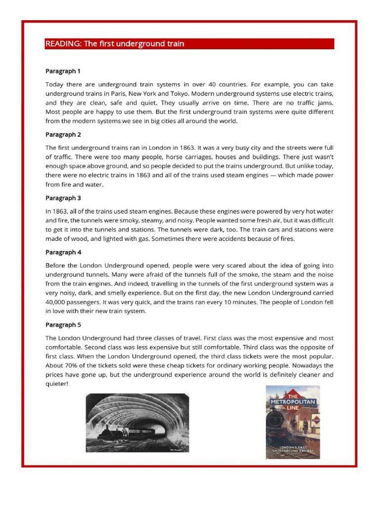 Reading Exercises Pdf