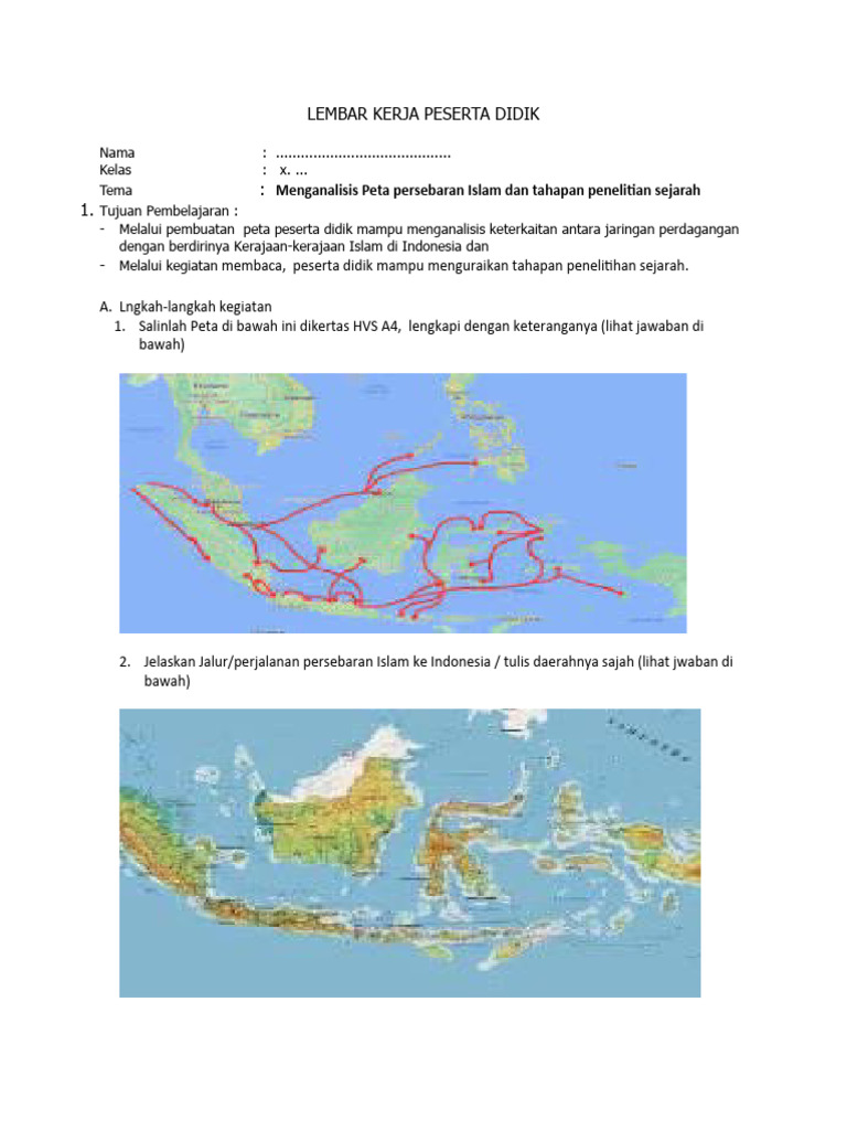 LKPD TP 10.5.2, TP 10.5.7 Sejarah X Persebaranislam Di Indonesia | PDF