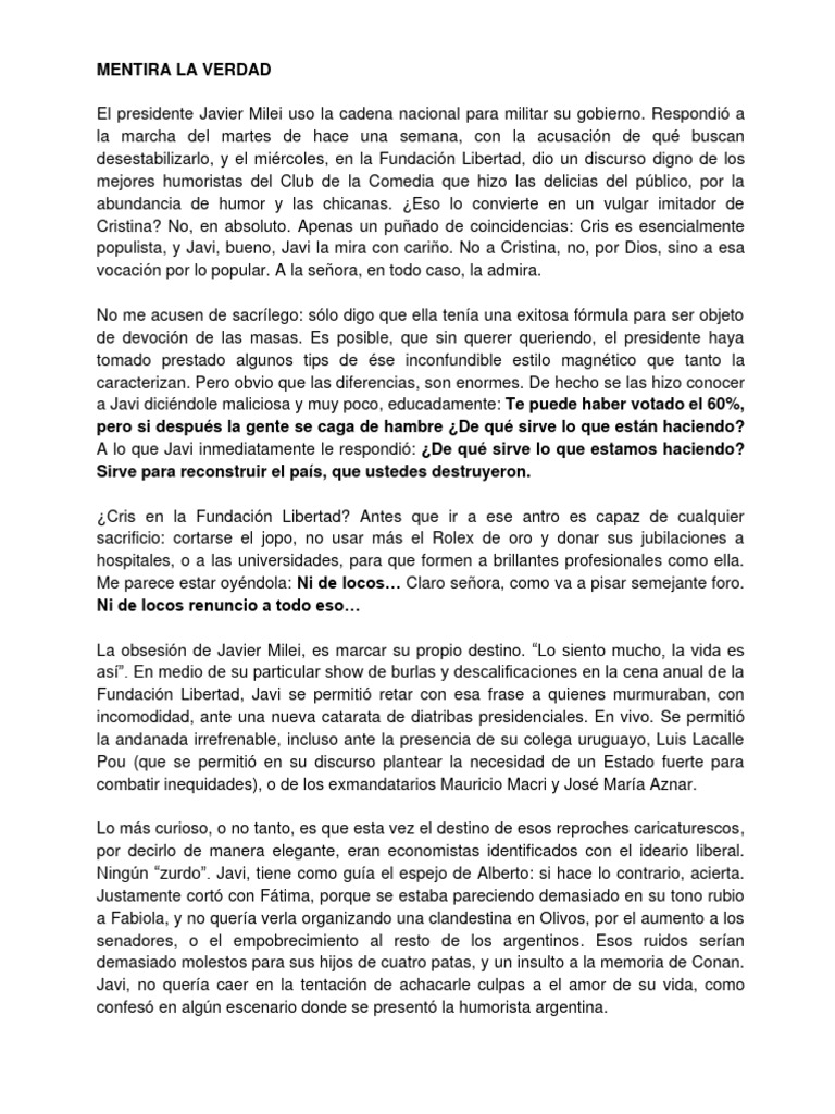 Mentira La Verdad | PDF
