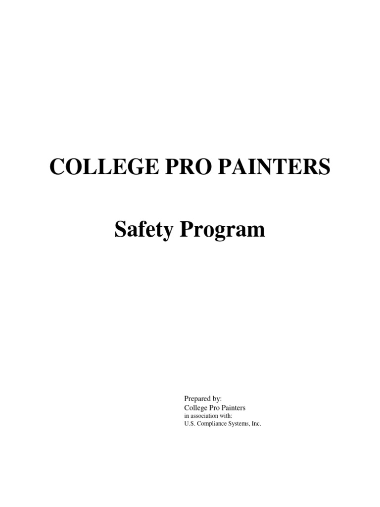College Pro Painters Canada Safety Program | PDF | Occupational Safety And Health | Safety