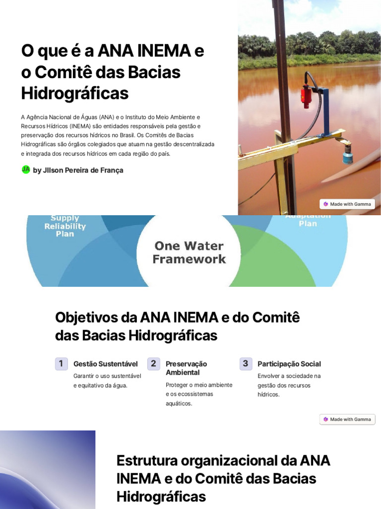 ANA, INEMA e COMITÊ de Bacias | PDF | Sustentabilidade | Ambiente natural