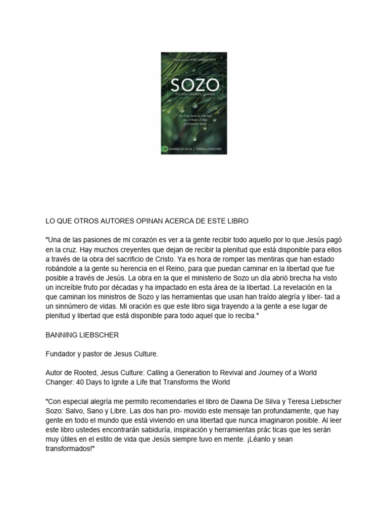 Sozo - Salvos - Sanos - Libres | PDF | Salvación | Jesús
