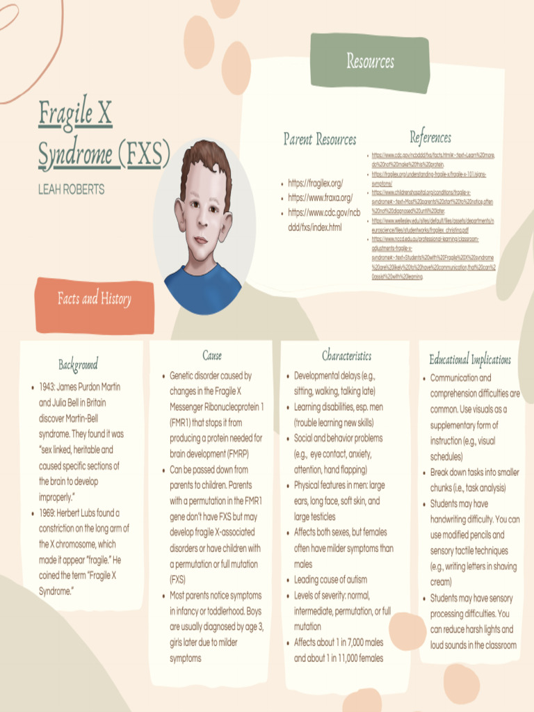 Fragile X Syndrome Fact Sheet | PDF
