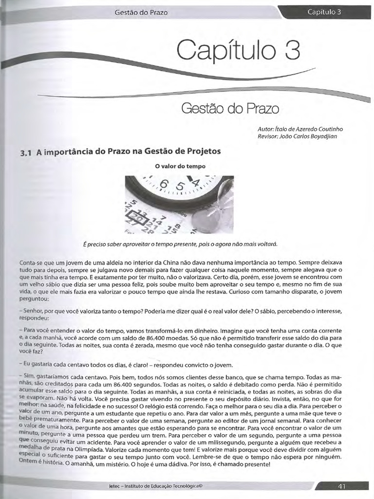 Cap. 3 - Gestão de Projetos Brasil | PDF