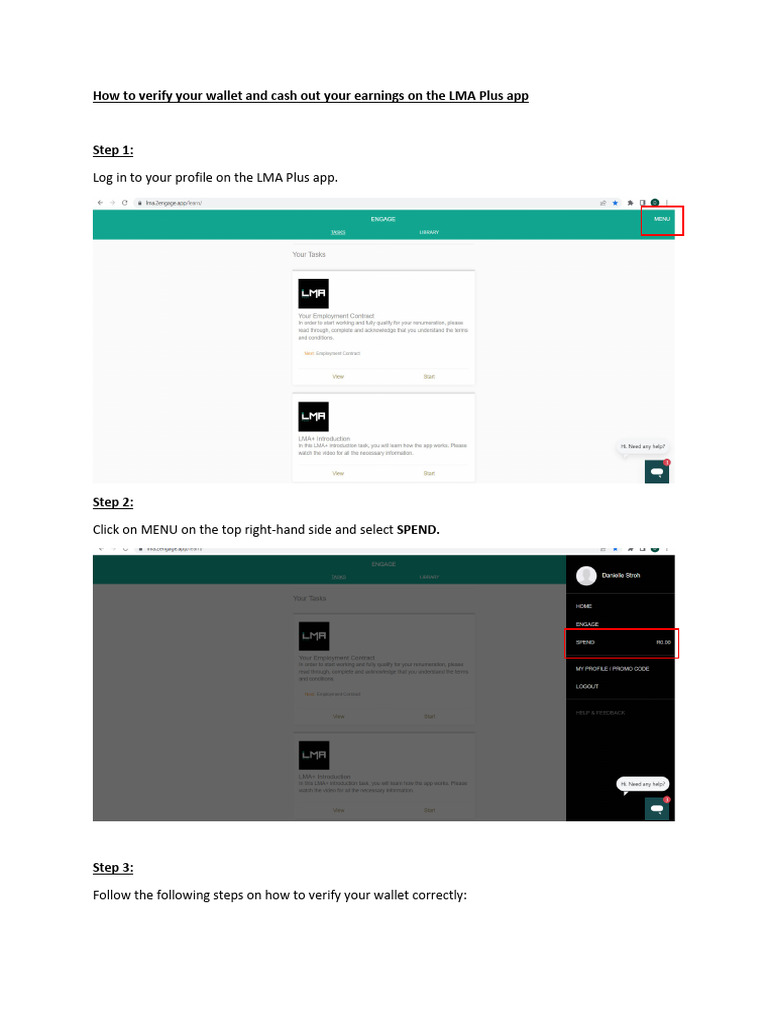 Steps On How To Use Your Wallet - LMA Plus | PDF