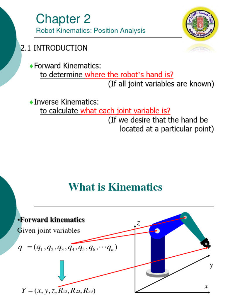 Chapter 2 Position Analysis Pdf Kinematics Cartesian Coordinate System