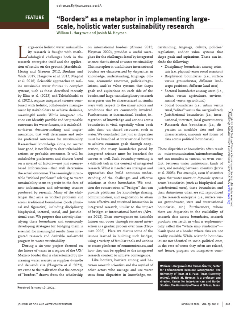 Borders As A Metaphor in Implementing L | PDF | Sustainability | Science