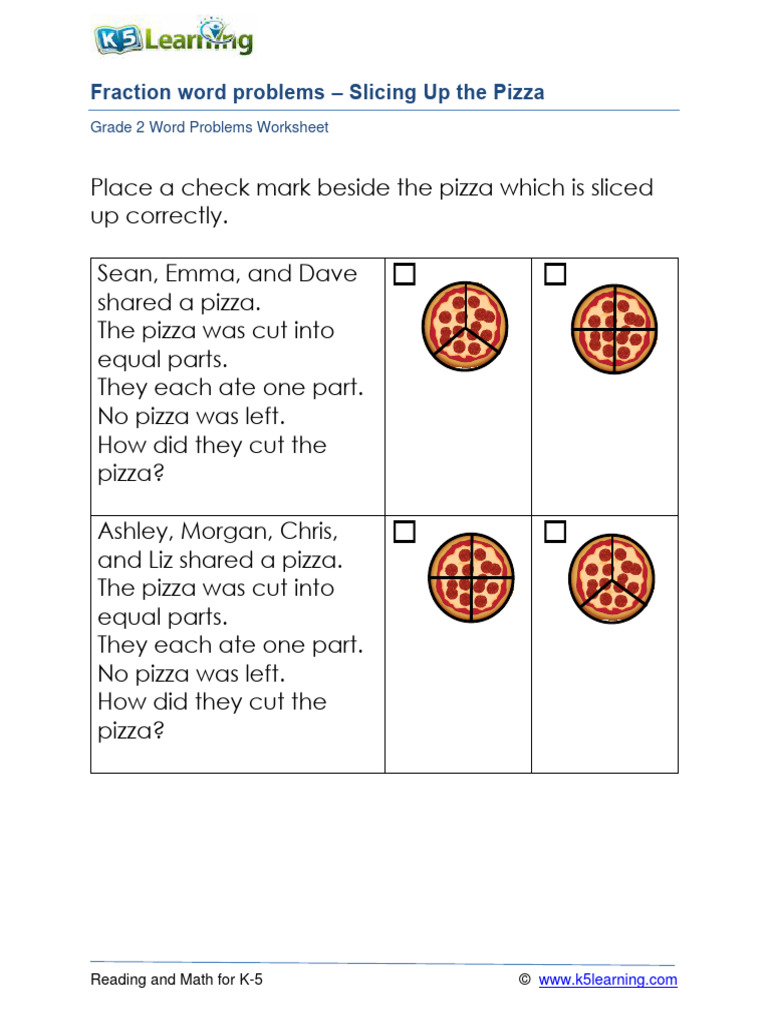 Grade 2 Fractions Word Problem C | PDF