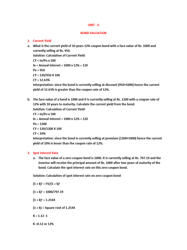 Bond Valuation | PDF | Bonds (Finance) | Bond Duration