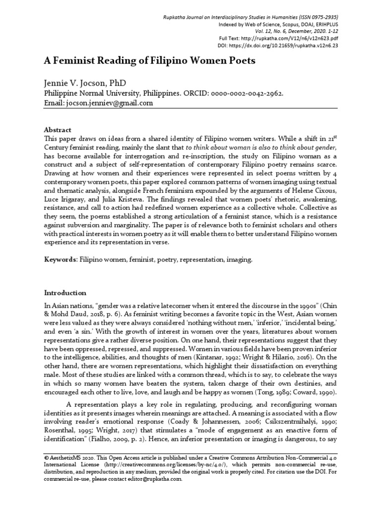 Feminist Poetry | PDF | Feminism | Gender Studies