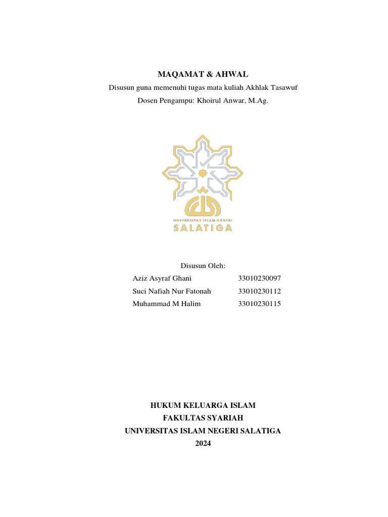 Maqamat & Ahwal Tasawuf | PDF