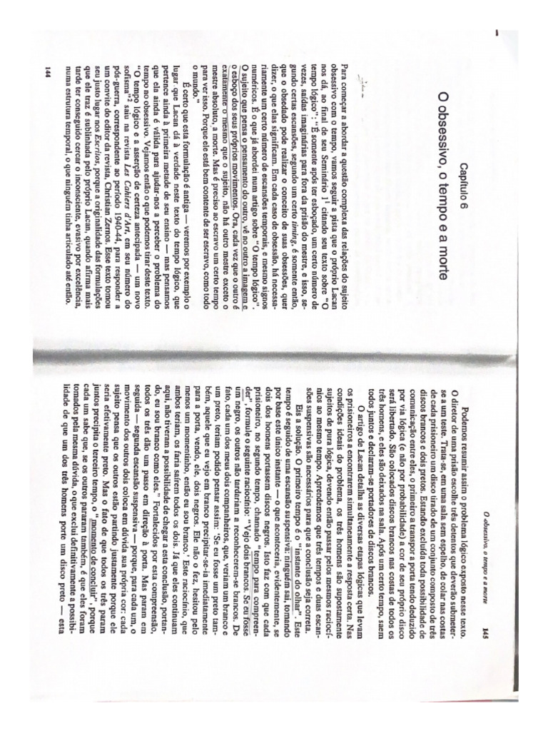 O Obsessivo, o Tempo e A Morte | PDF