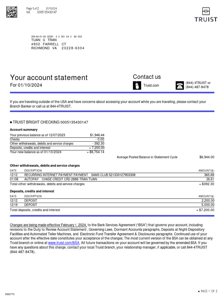 January, 2024 | PDF | Cheque | Debit Card