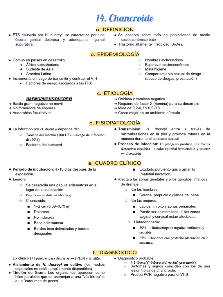 Chancroide: Definición y Tratamiento | PDF | Especialidades Medicas ...