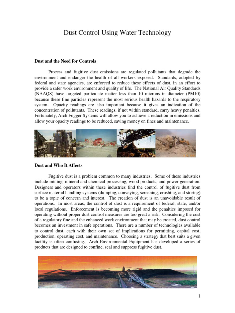 Dust Control With Water Technologies | PDF | Dust | Particulates