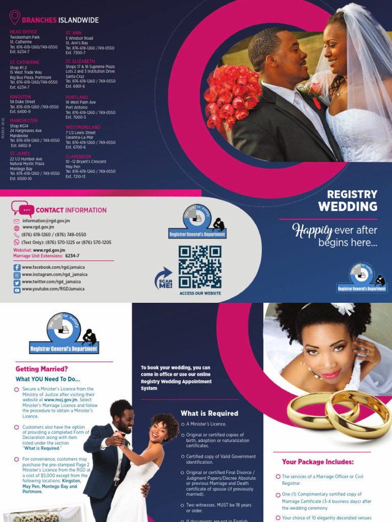 Registry Wedding Services in Jamaica | PDF | Civil Marriage | Living ...