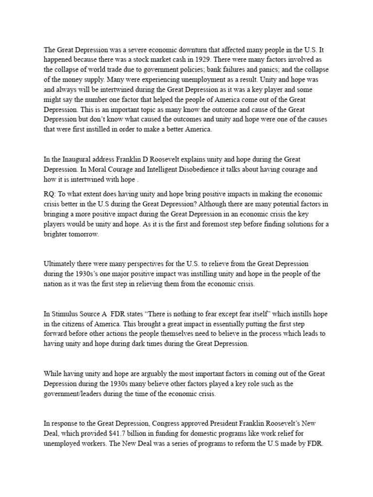 Imp Script Download Free Pdf Great Depression New Deal