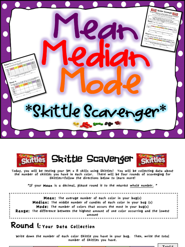Median: Skittle Scavenger | PDF | Mean | Green