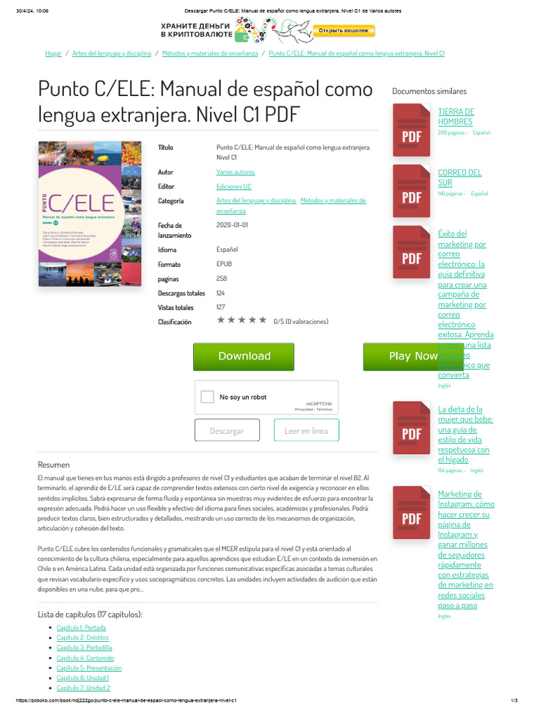 Manual C1 de Español como Lengua Extranjera | PDF | Lengua española ...