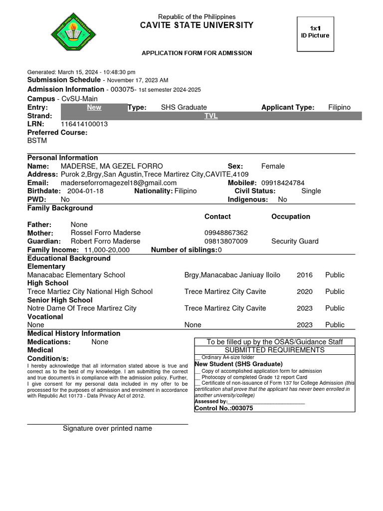 MADERSEMA GEZEL AppForm | PDF