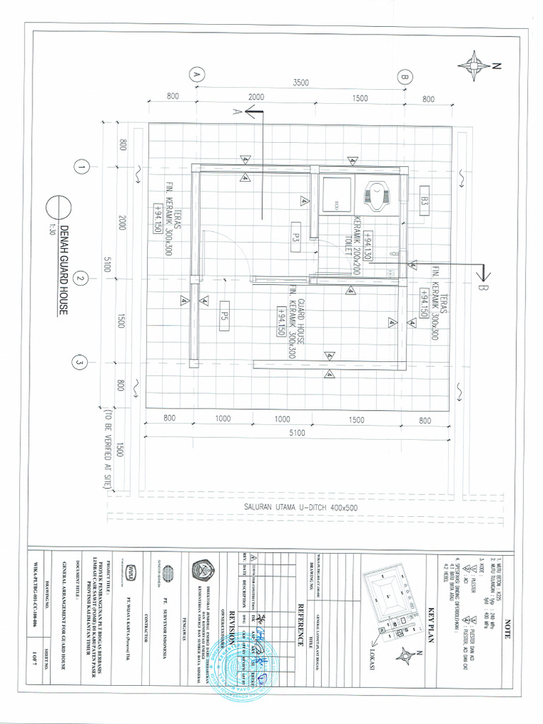 WIKA-PLTBG-001-CC-100-006 (General Arrangement For Guard House) | PDF