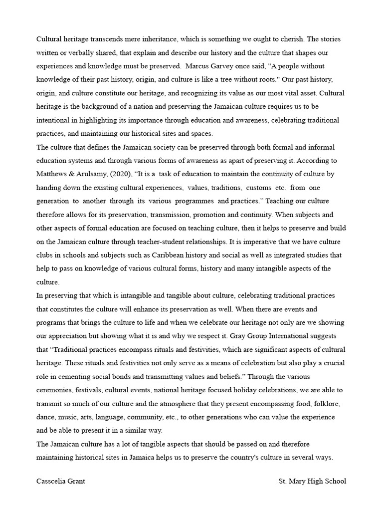 Ways To Preserve Culture - 1 | PDF | Cultural Heritage | Traditions