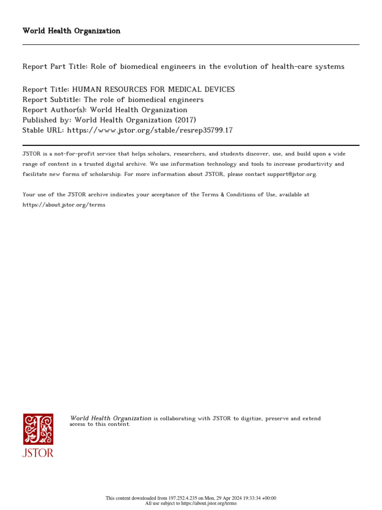 Organization Rolebiomedicalengineers 2017 | PDF | Biomedical ...