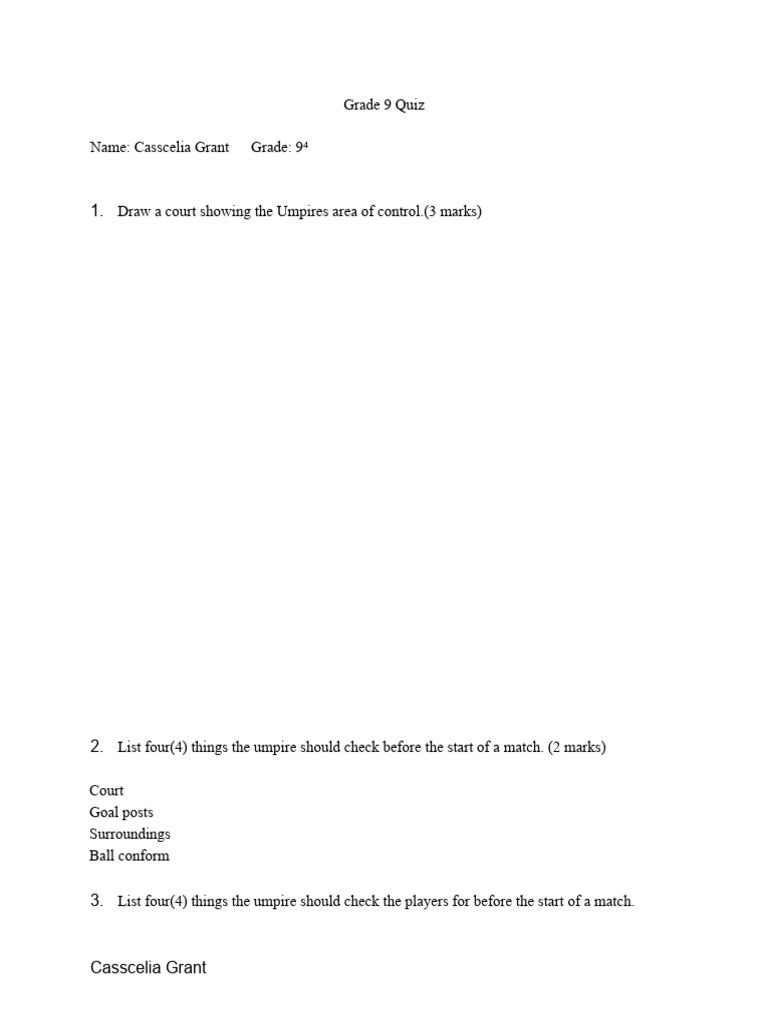 Pe Work 1 | PDF | Referee | Athletic Sports