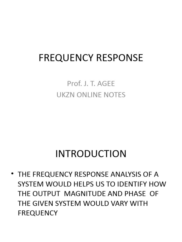 Frequency Response and Bode Plots | PDF | Telecommunications Engineering | Signal Processing