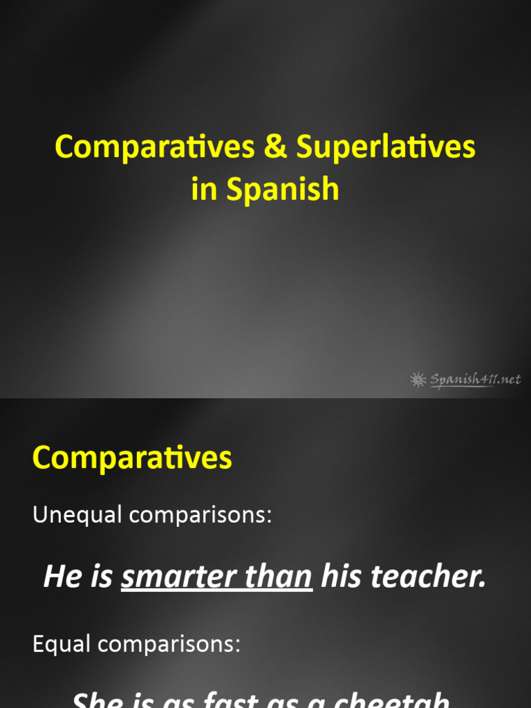 Comparatives & Superlatives in Spanish | PDF