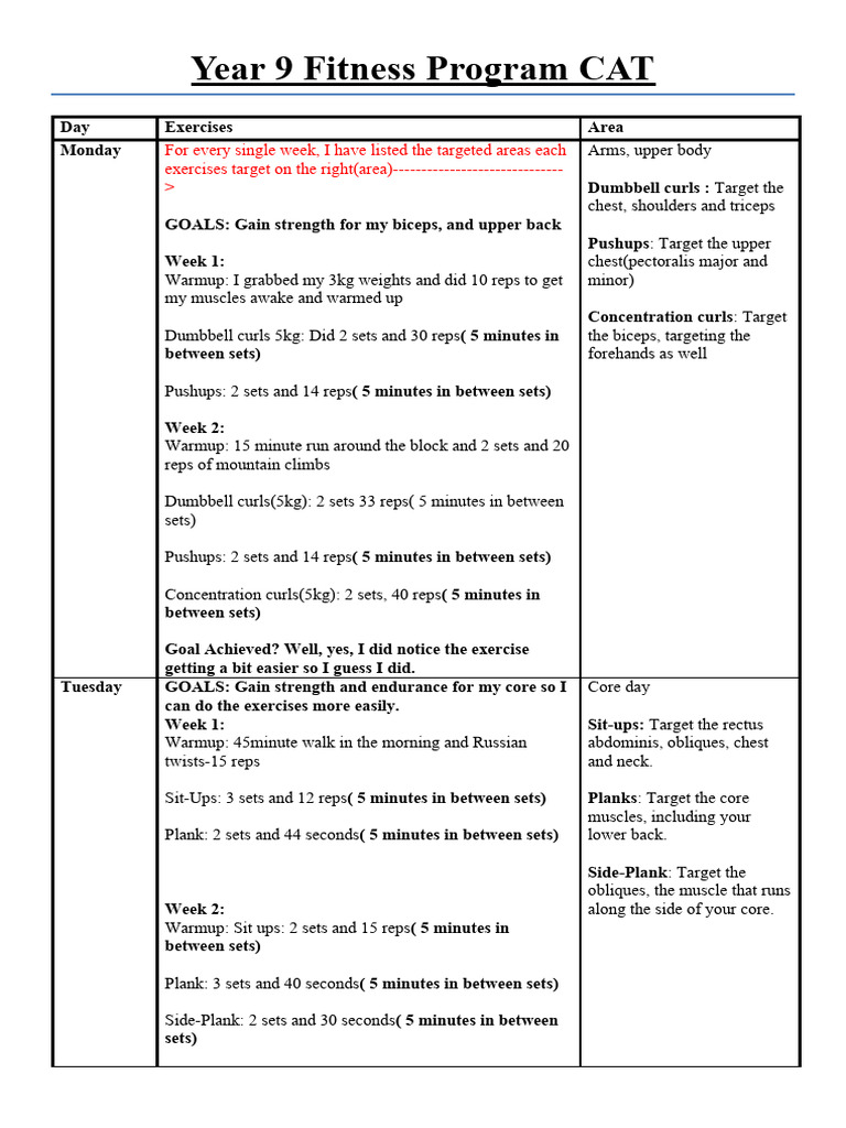 Hpe Cat Planning | Download Free PDF | Weight Training | Physical Exercise