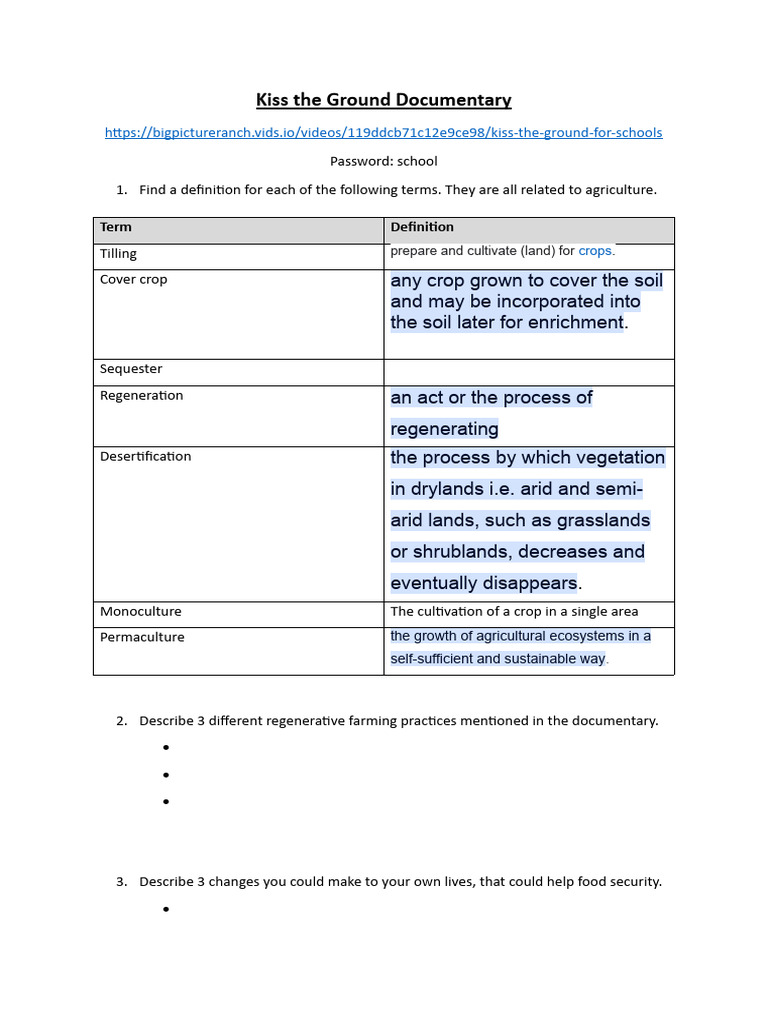 Kiss The Ground Documentary | PDF
