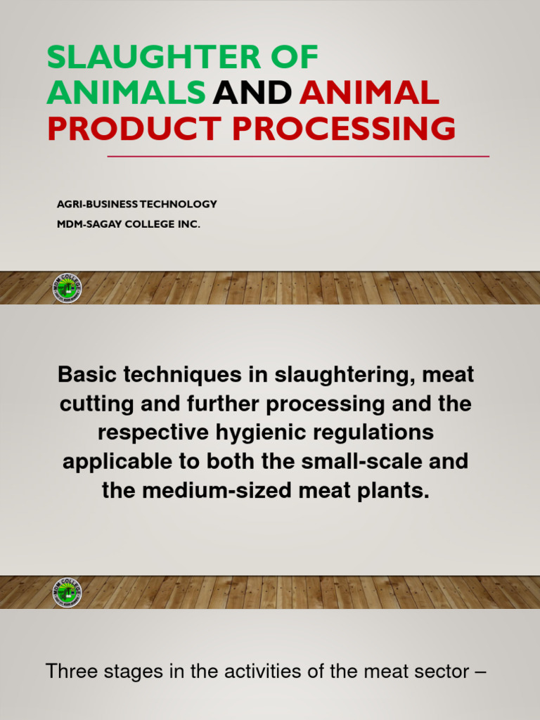 Slaughter of Animals - 094221 | PDF | Decomposition | Meat