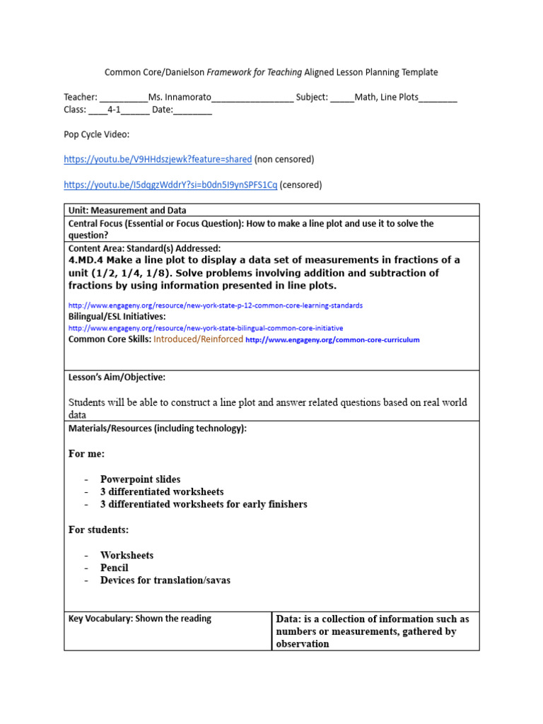 Math Emerald Yip Cbse Common Lesson Plan Template | PDF | Human ...