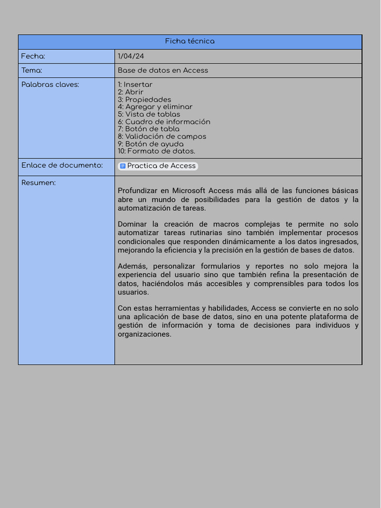 Practica de Access | PDF