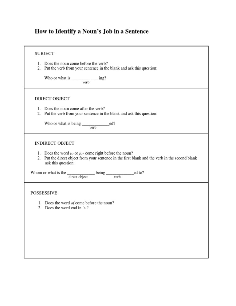 How To Identify Jobs of Noun | PDF | Language Arts & Discipline