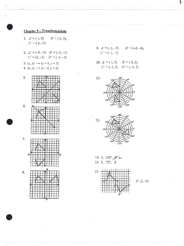 Geom - Giant EOC Review - CHPT 9-12 - Answers | PDF