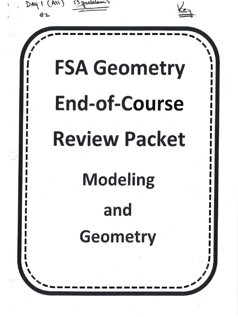 FSA Geometry EOC Review Packet | PDF | Area | Volume