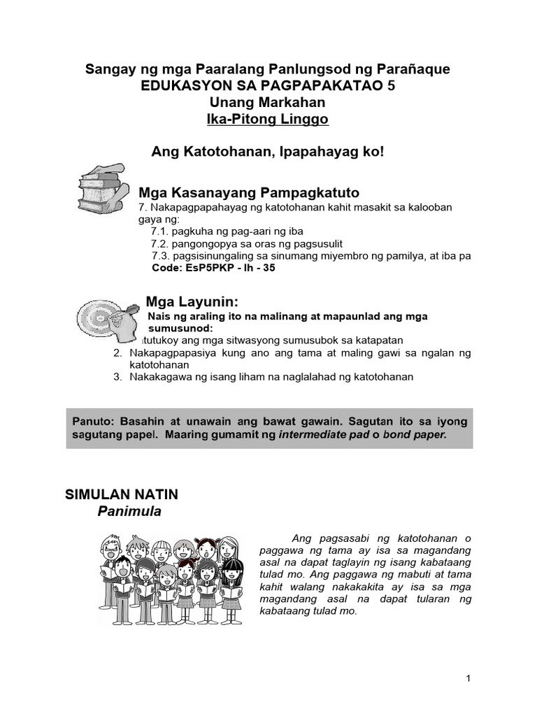 ESP Grade5 Quarter1 Module7 Week7 | PDF ESP Grade5 Quarter1 Module7 Week7 | PDF