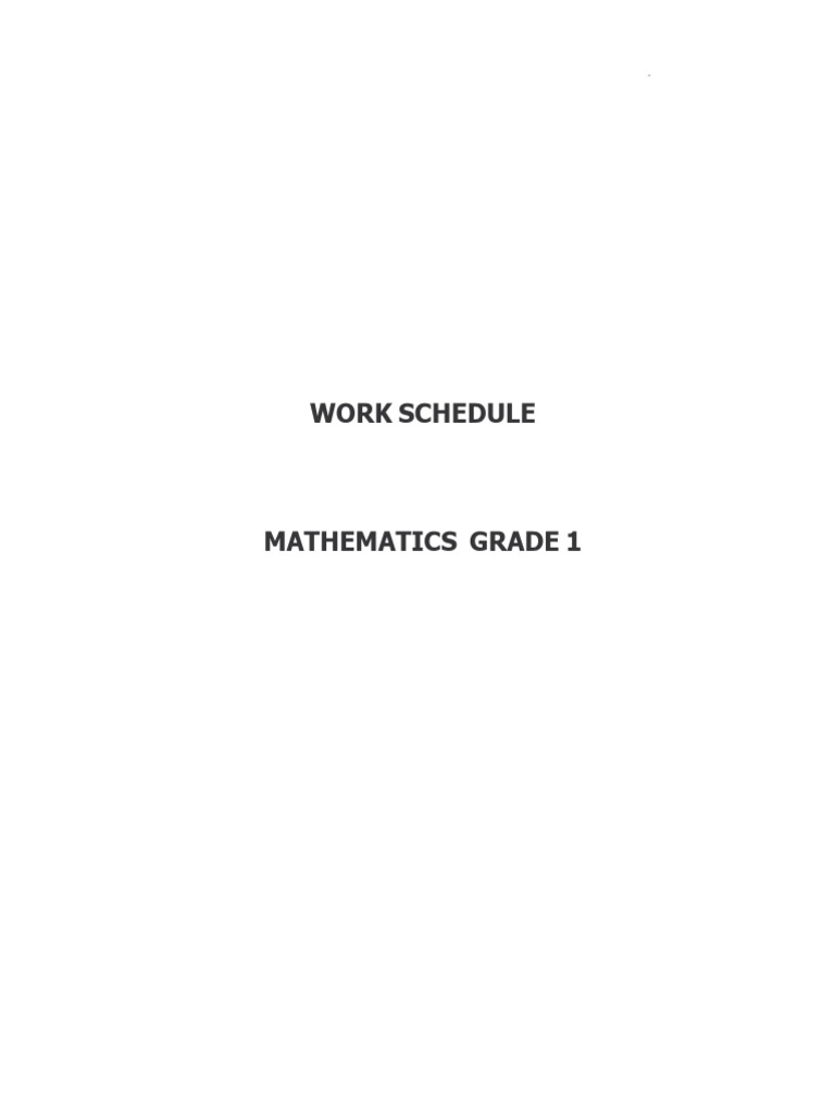 Grade 1 Mathematics Work Schedule | PDF | Shape | Teaching Method
