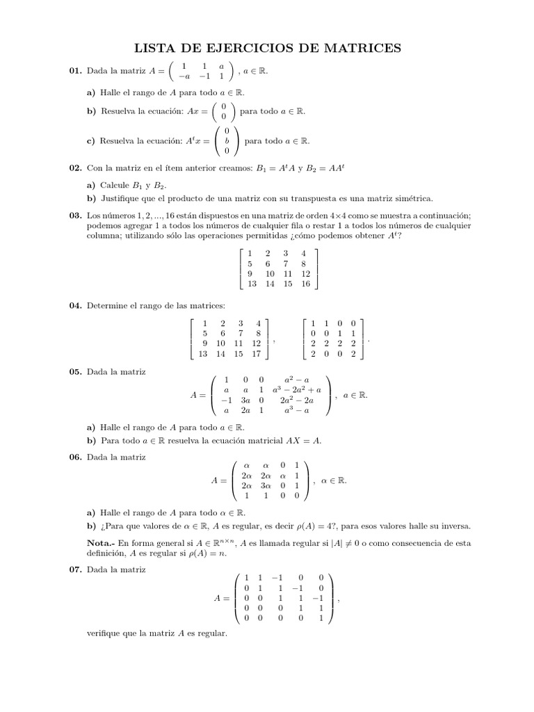 LE Matrices | PDF | Matriz (Matemáticas) | Teoría del operador