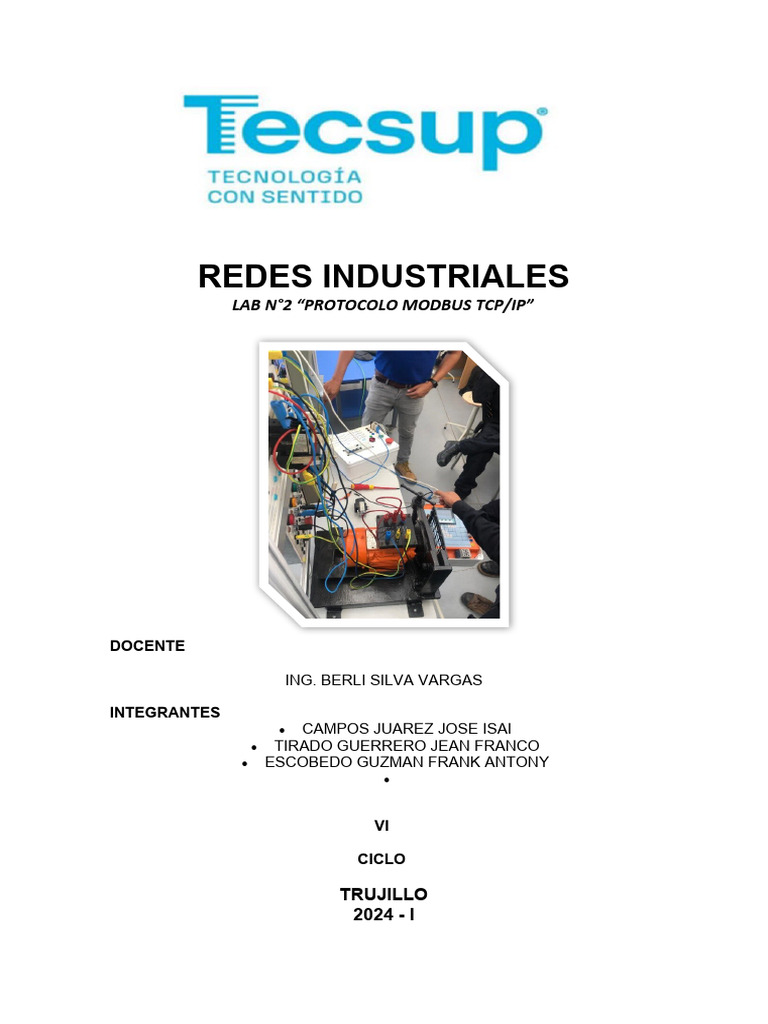 Redes Industriales Lab02 (1) .... | PDF | Protocolo de Control de Transmisión | Ingenieria Eléctrica