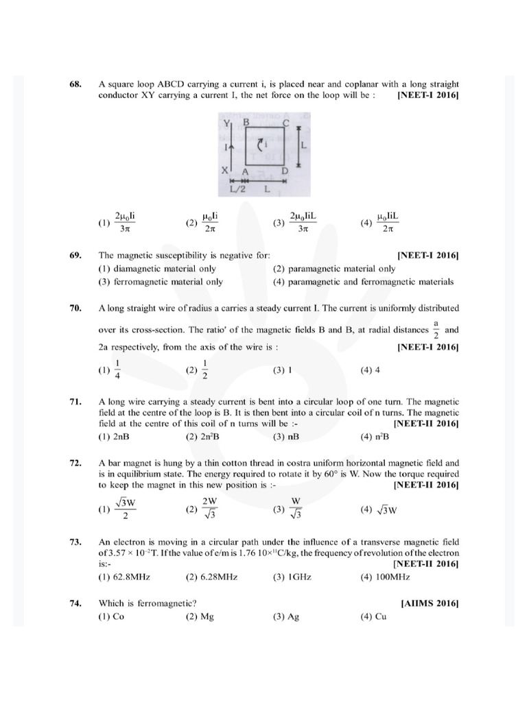 Magnetism Test | PDF