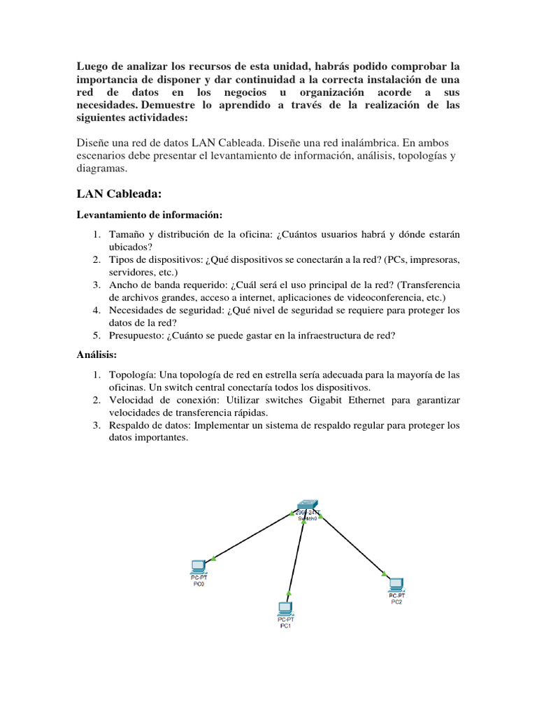Diseño de Redes LAN: Actividades Prácticas | PDF