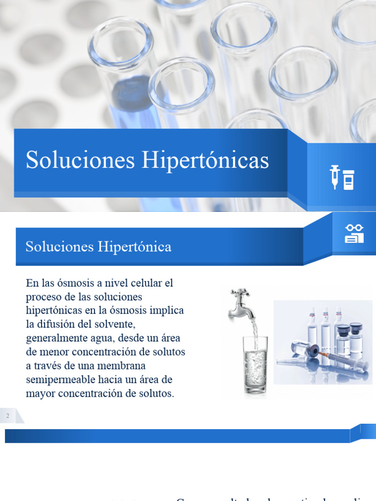 Soluciones Hipertonicas Soluciones Parenterales, Características Y