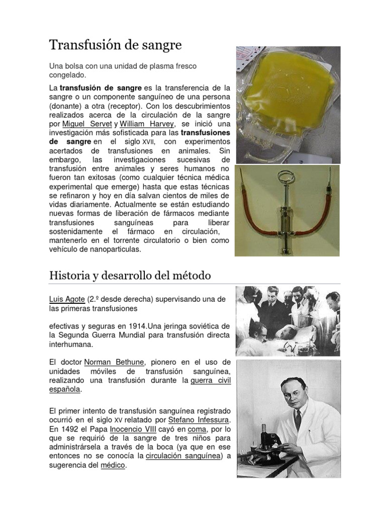 Transfusión de Sangre | Descargar gratis PDF | Transfusión de sangre ...