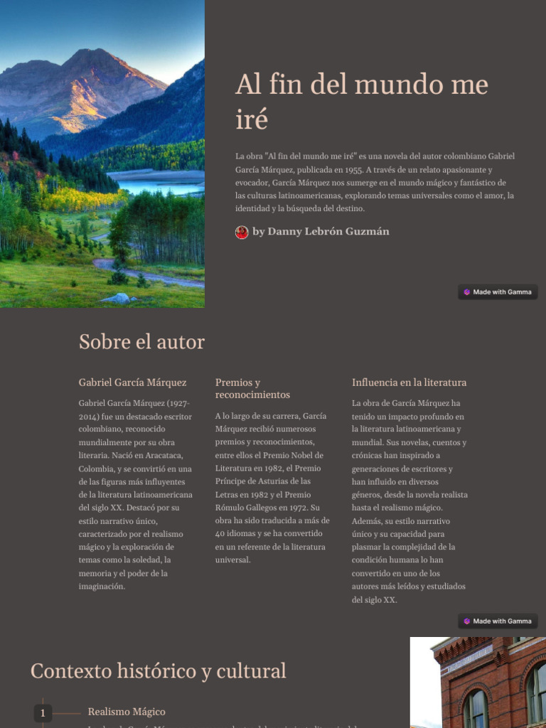Al fin del mundo me iré: Análisis y Temas | PDF | Gabriel García ...